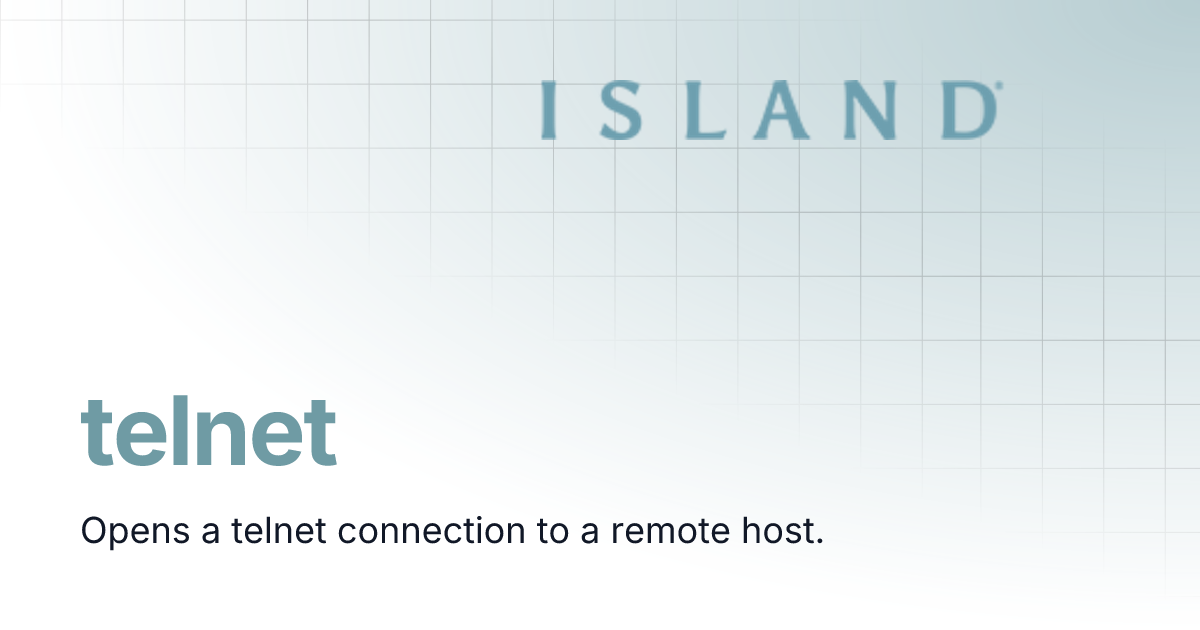 telnet | Island Router Documentation