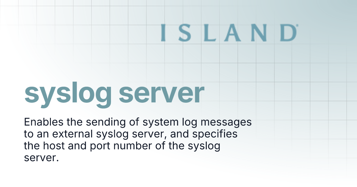 syslog server | Island Router Documentation