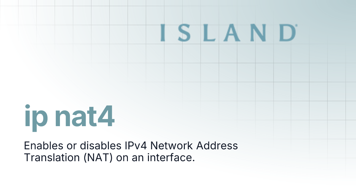ip nat4 | Island Router Documentation