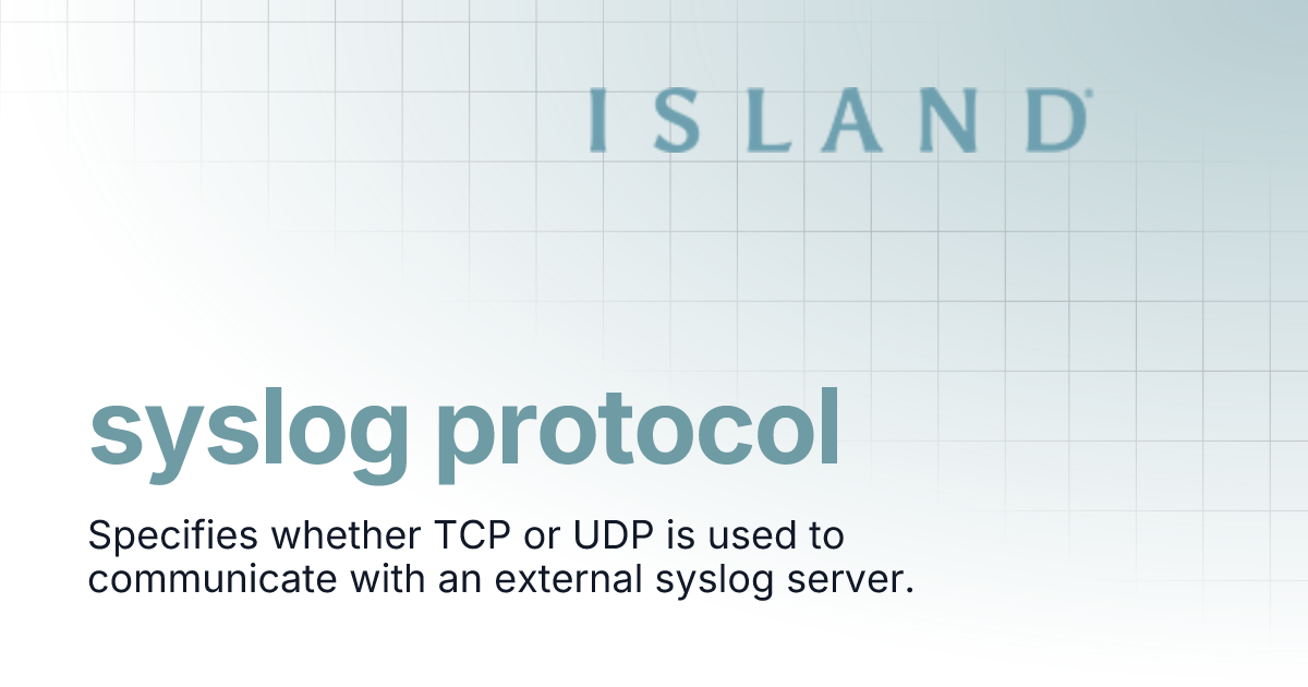 syslog protocol | Island Router Documentation