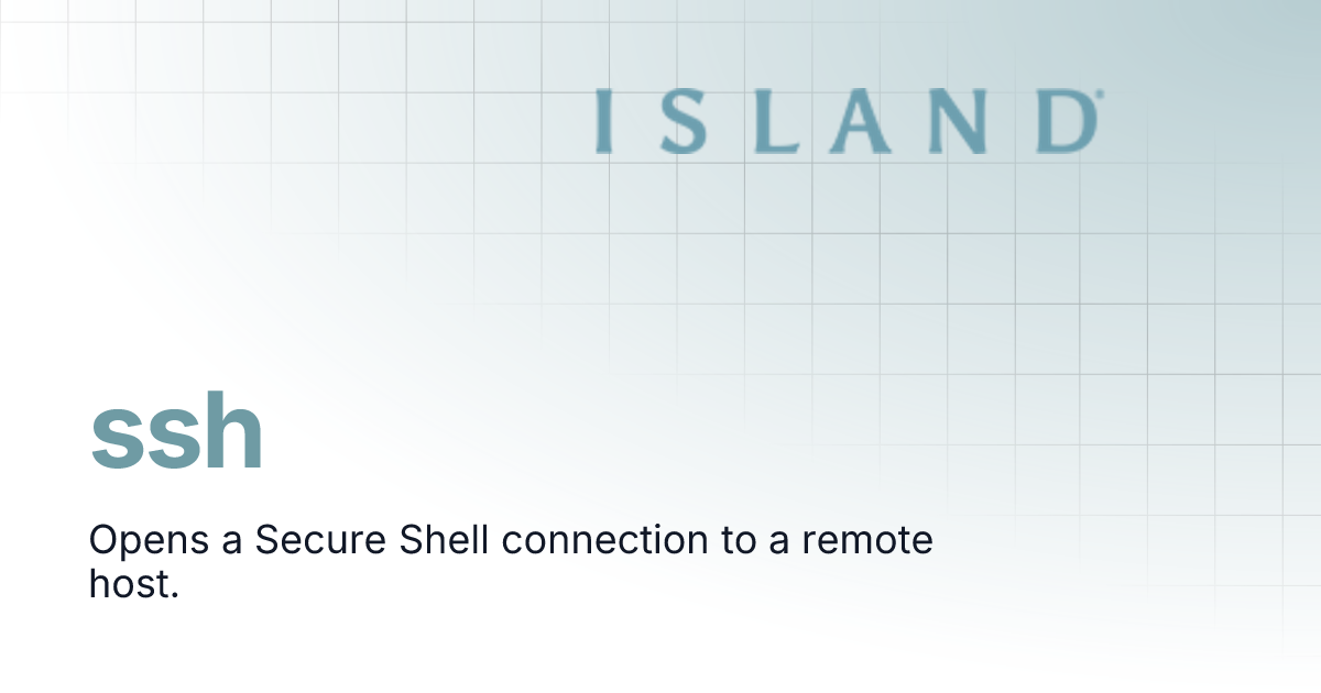 ssh | Island Router Documentation