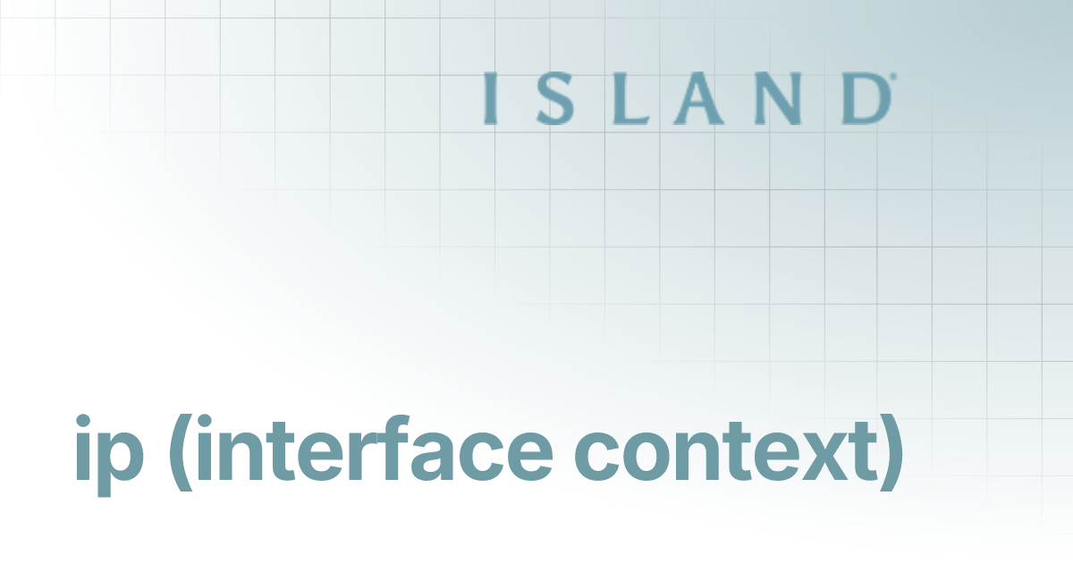 ip (interface context) | Island Router Documentation