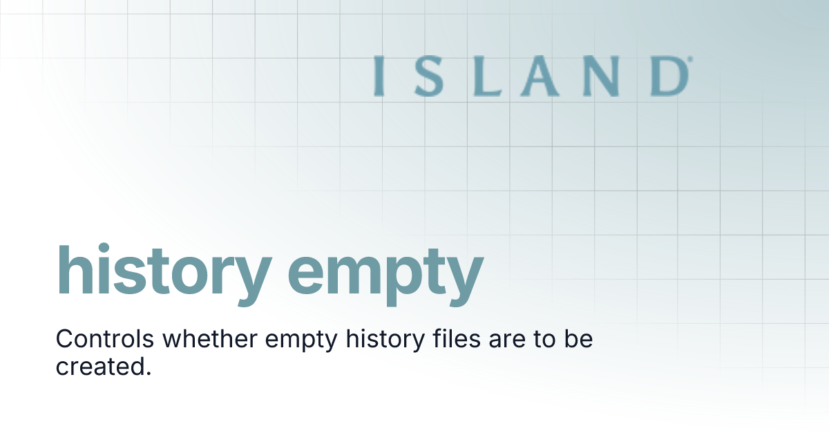 history empty | Island Router Documentation
